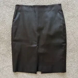 The Row | Skirts | The Row 0 Lambskin Leather Brown Pencil Skirt With ...